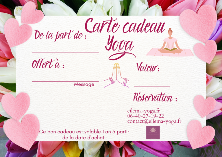 Carte Cadeaux "Fête des mères" - Eilema Yoga - La Rochelle